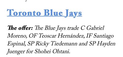 Kaitlyn Mcgrath Trade Proposal For Shohei Ohtani Via The Athletic R