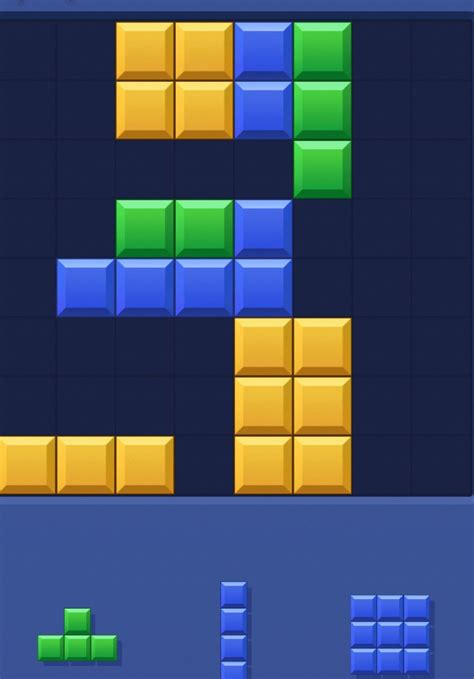 The Image Contains A Tetris Like Game The Main Part Shows A Game Board With Several Blocks