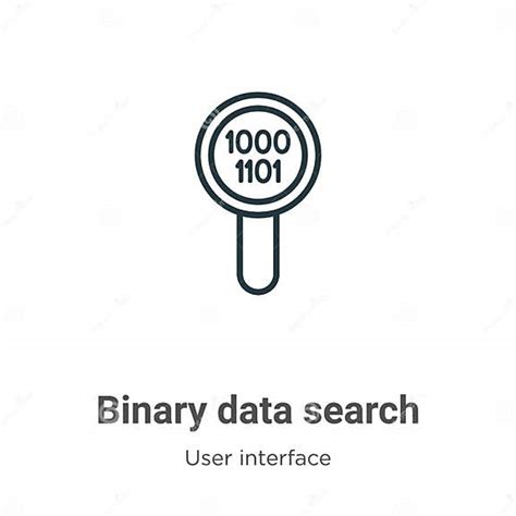 Binary Data Search Outline Vector Icon Thin Line Black Binary Data
