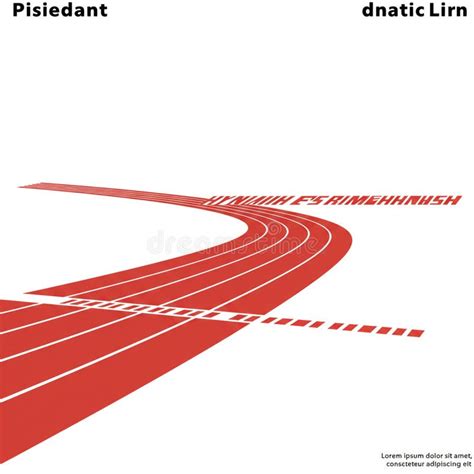 red running track curves across a white background featuring multiple