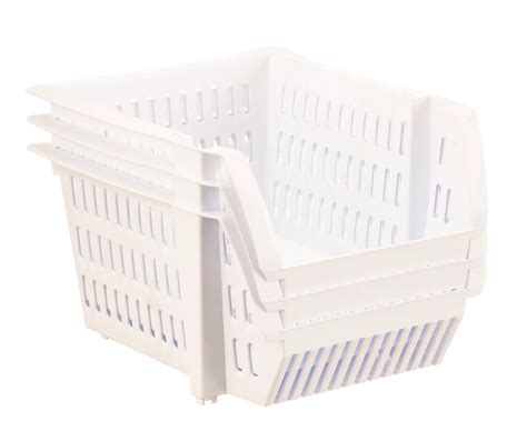 Starplast White Stacking Storage Bins 3 Pack Big Lots