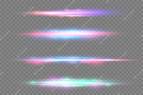 Premium Vector 透明背景上隔離的光線的光效應集 光線