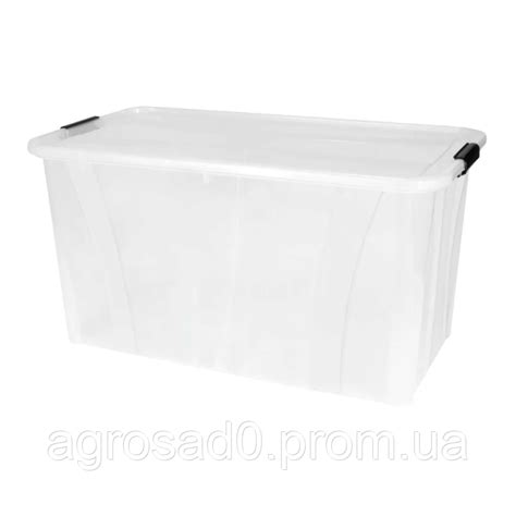 Контейнер Пластиковый Пищевой 140 Л с Ручками Универсальный 76 Х 56 Х 41 См Прозрачный Agro