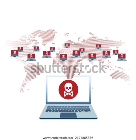 Illustration Cybersecurity Concept World Wide Computer Stock Vector