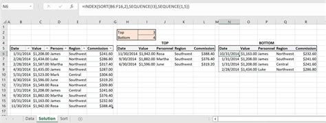 How To Return The Top Or Bottom N Records Without A Filter Or Pivottable In Excel Techrepublic