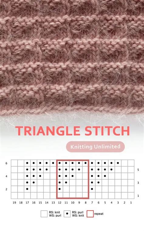 Triangle Knit Purl Block 39 Knitting Unlimited