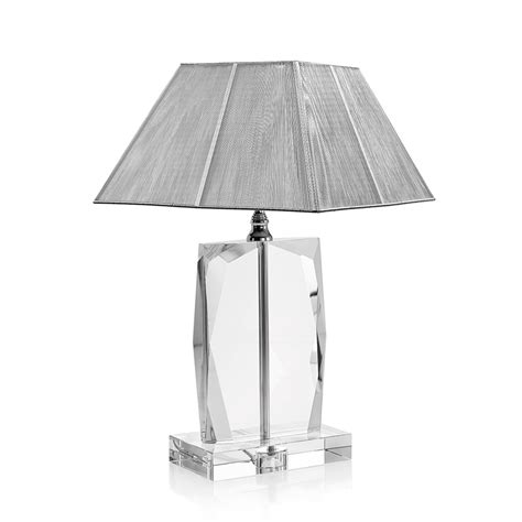 Kristallbordslampa och lyxig fyrkantig skärm