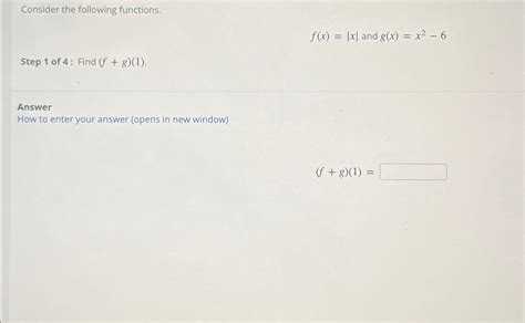 Solved Consider the following functions.f(x)=|x| ﻿and | Chegg.com