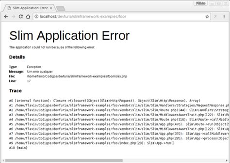 Fazendo O Slim Framework Exibir Os Erros Detalhadamente