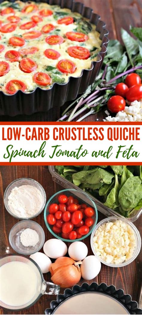 Crustless Quiche Low Carb Spinach Tomato And Feta Healthy Keto