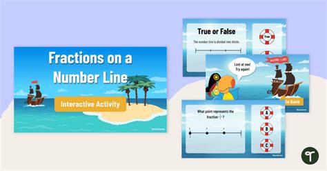 Fractions On A Number Line Year 4 Interactive Task Cards Teach Starter