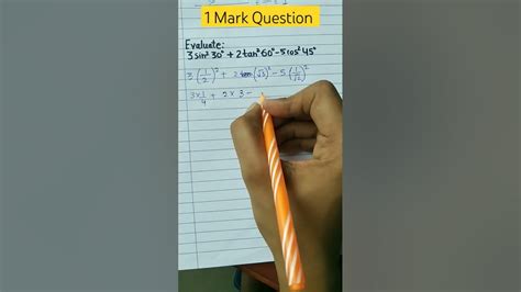 Evaluate 3 Sin 2 30 ° 2 Tan 2 60 ° 5 Cos 2 45