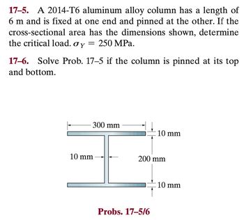 Answered Solve Prob If The Column Is Pinned At Its To And Bottom Mm Mm