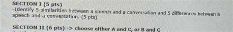 Solved Section I 5 ﻿pts Identify 5 ﻿similarities Between A