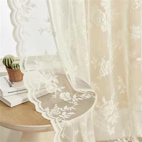 Antique Lace Curtains Elegant French Vintage Lace Sheer Curtains Semi