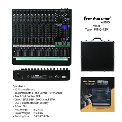 Jual MIXER BETAVO 12 CHANNEL KING 120 ORIGINAL GARANSI 1 TAHUN Shopee