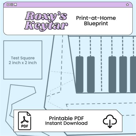 Roxy S Keytar Printable Cosplay Blueprint Inspired By Five Nights At