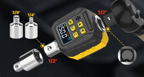 12 Drive Digital Torque Adapter 125 250ft Lb17 340 Nm Color Lcd