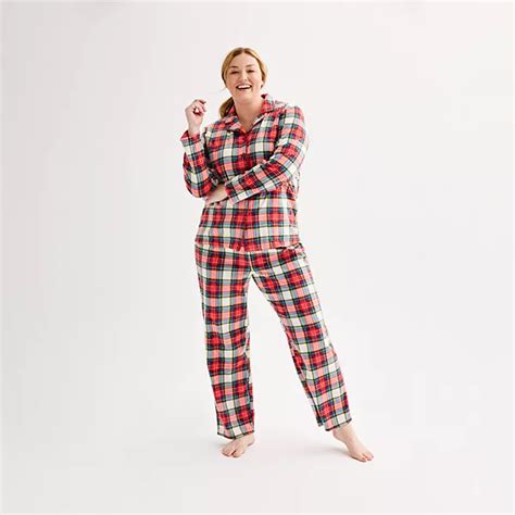 Plus Size Jammies For Your Families® Jingle Bell Rock Fleece Notch