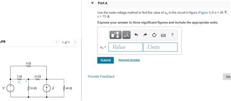 solved part a use the node voltage method to find the value