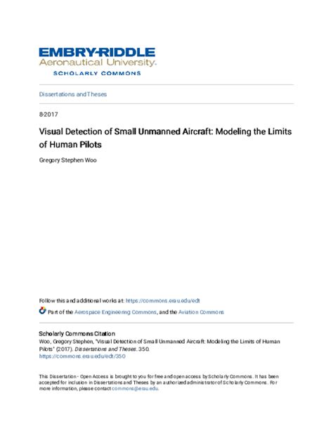 Pdf Visual Detection Of Small Unmanned Aircraft Modeling The Limits