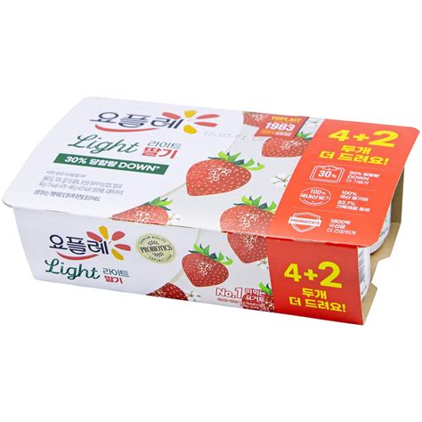 빙그레 요플레라이트딸기80g 6입 배민 장보기∙쇼핑