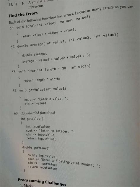 T F A Stub Is Arepresentsfind The Errorseach Of The