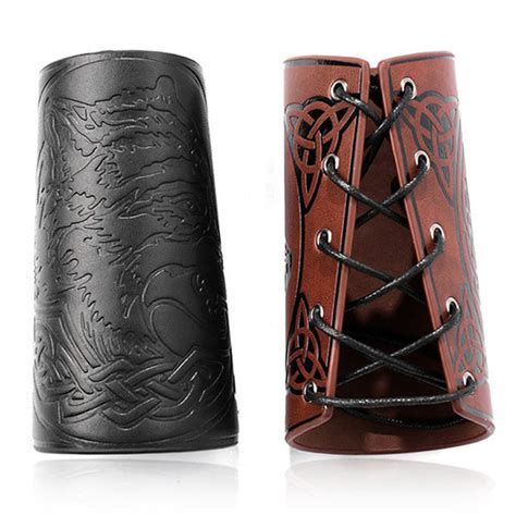 Viking Runes And Symbols Leather Bracers Wyverns Hoard