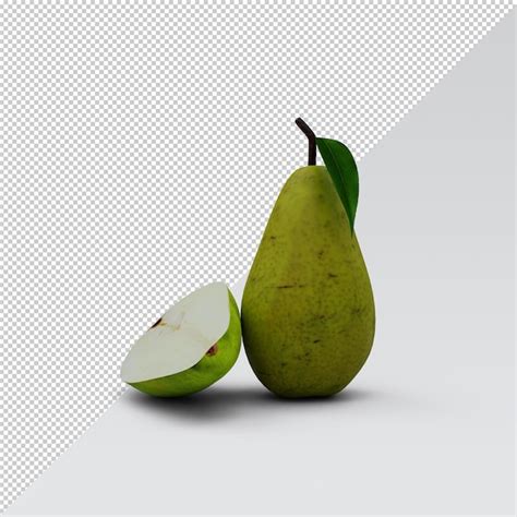 Premium Psd Green Pear Set Isolated