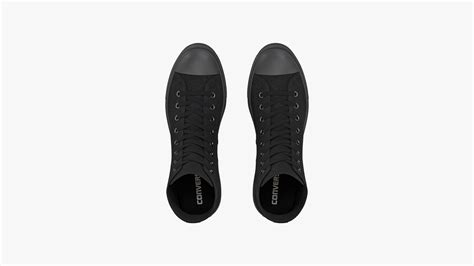 Chuck Taylor All Star Classic High Top Mono Black 3d Model Cgtrader