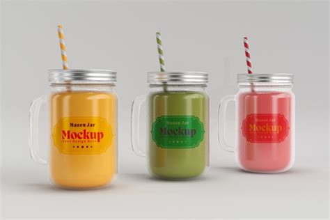 Mason Drinking Glass Jar Mockup For Customizable 4843441