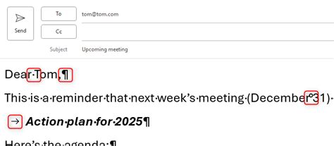 How To Display Non Printing Characters In Microsoft Outlook
