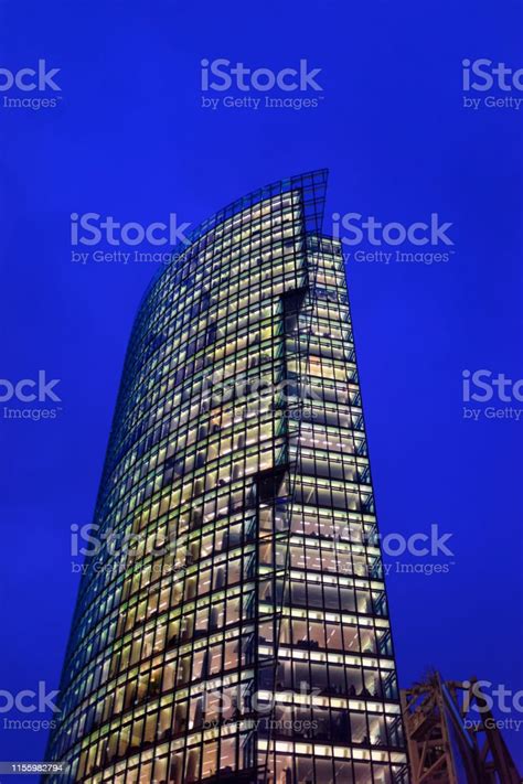 Modern Blue Glass Apartment House Business Building Architecture Berlin