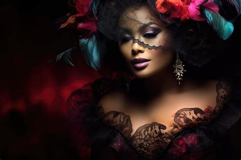 Premium Ai Image Elegant Portrait Of A Mysterious Girl Masquerade