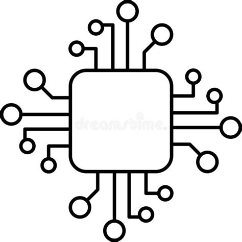artificial intelligence ai processor chip vector icon sign for graphic
