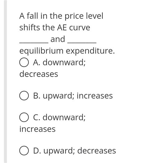 solved a fall in the price level shifts the ae curve and