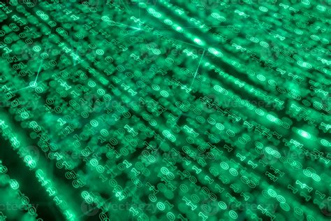 Digital Binary Data And Streaming Binary Code Background 3d Rendering