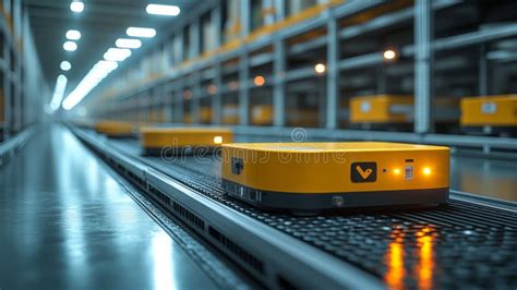Automated Robots Transport Inventory Through A High Tech Warehouse