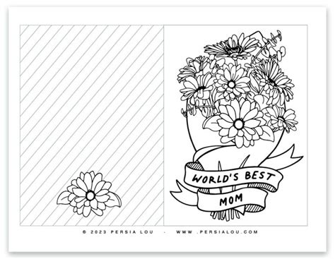 Free Printable Folding Mothers Day Coloring Cards