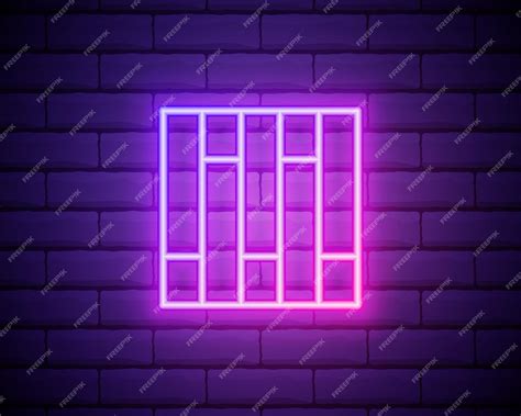 마루 핑크 빛나는 네온 Ui Ux 아이콘 빛나는 기호 로고 벡터 벽돌 벽에 고립 프리미엄 벡터