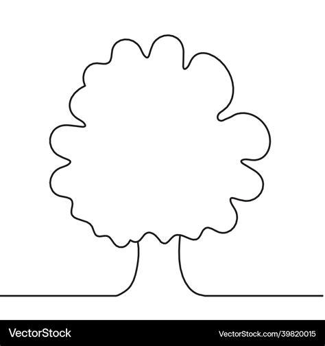 Abstract Tree As Line Drawing On The White Vector Image
