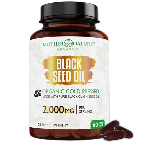 Organic Black Seed Oil 2000mg 60 Softgel Capsules Non GMO Premium