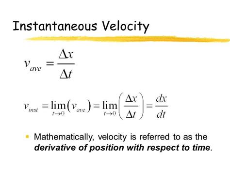 Instantaneous Velocity Formula