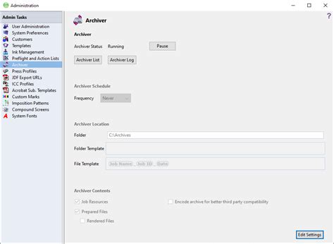 Archiving Within Sierra Xitron Support