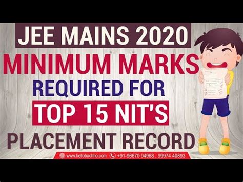 JEE MAINS 2020 MINIMUM MARKS REQUIRED FOR TOP 15 NIT S PLACEMENT RECORD OF TOP 15 NIT S