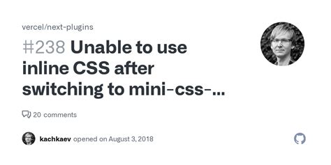 Unable To Use Inline Css After Switching To Mini Css Extract Plugin