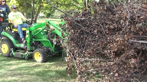 25 John Deere 1025r Loader Artillian Forks Prepare For The Brush Fire