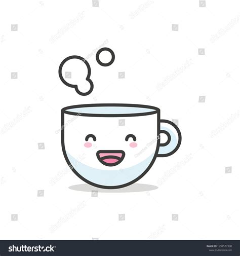 Happy Funny Tea Cup Emoji Vector Stock Vector Royalty Free 1993577300