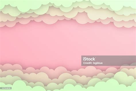 ピンクの空とカウド 紙切りの背景 トレンディな3dデザイン カットアウトのベクターアート素材や画像を多数ご用意 カットアウト 紙