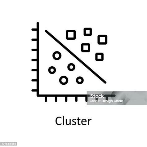 Cluster Vector Outline Icon Design Illustration Data Analytic Symbol On